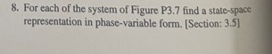 Solved 8. For each of the system of Figure P3.7 find a | Chegg.com
