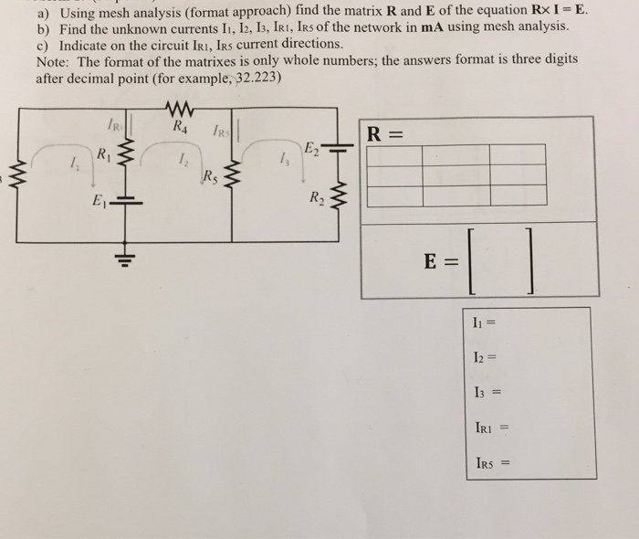 Solved a) Using mesh analysis (format approach) find the | Chegg.com