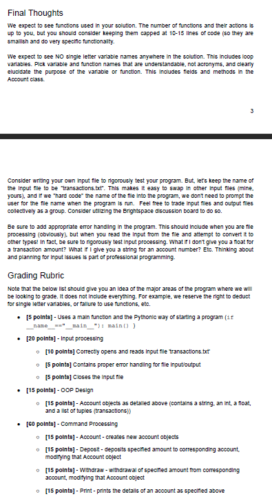 Solved URGENT PLS HELP (PYTHON LANGUAGE/RULES PROVIDED | Chegg.com