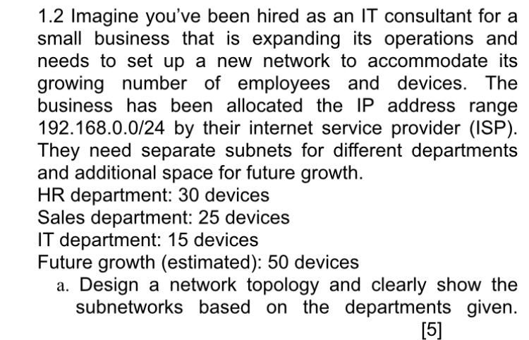Solved 1.2 Imagine you've been hired as an IT consultant for | Chegg.com