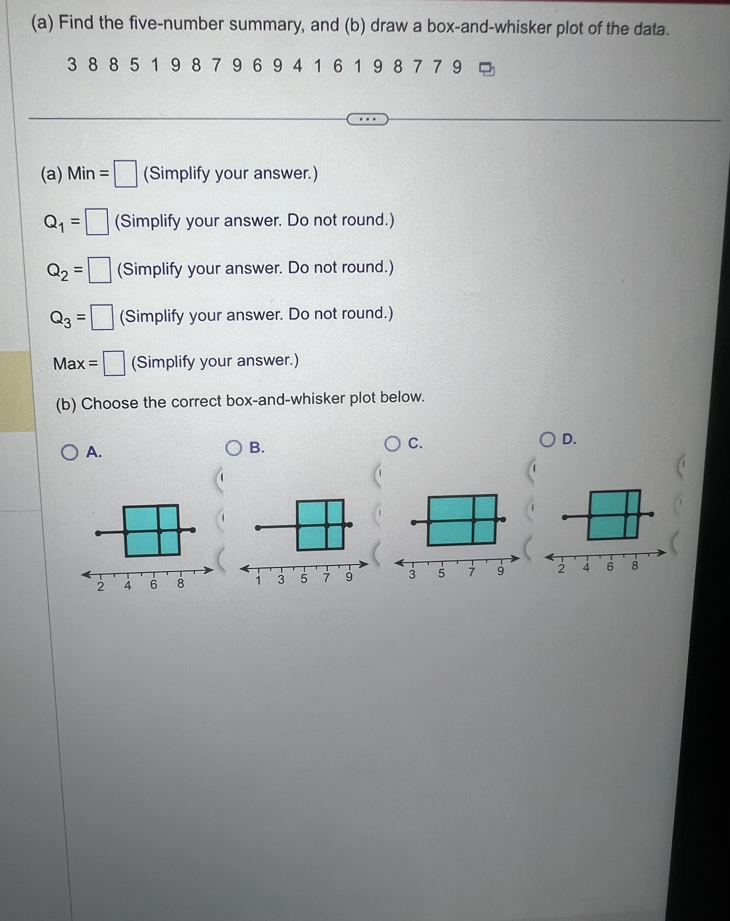 Solved (a) Find the five-number summary, and (b) draw a | Chegg.com