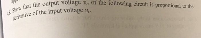 Solved Show that the volta derivative of the input voltage | Chegg.com