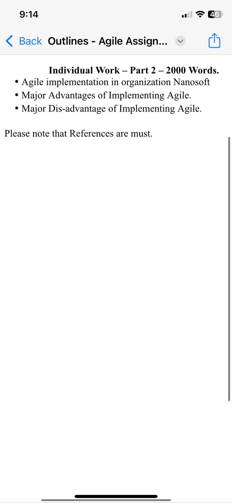 Solved Individual Work - Part 2−2000 Words. - Agile | Chegg.com