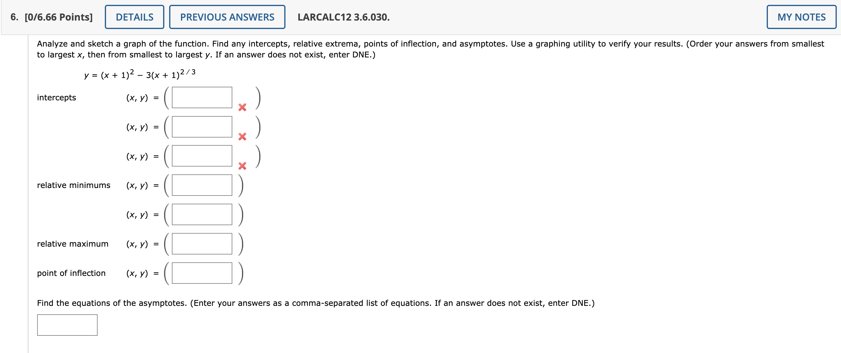 Solved Points]LARCALC12 3.6.030. ﻿to largest x, ﻿then from | Chegg.com