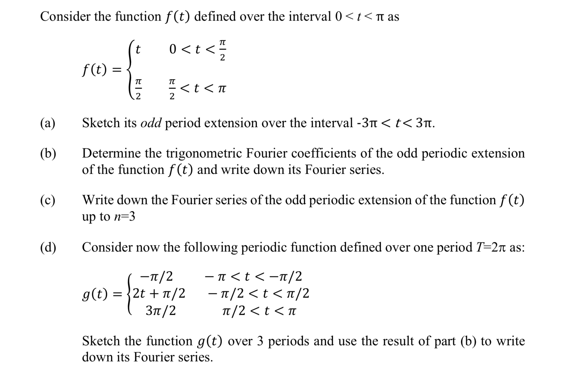 Solved Consider the function f(t) ﻿defined over the interval | Chegg.com