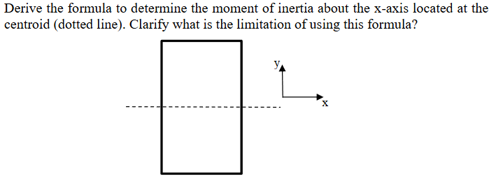 Solved Derive the formula to determine the moment of inertia | Chegg.com