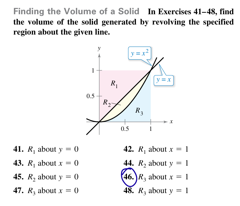 Solved do 46 using washer method explain each step as you | Chegg.com
