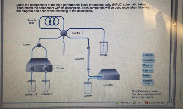 Solved Label the components of the high-performance liquid | Chegg.com