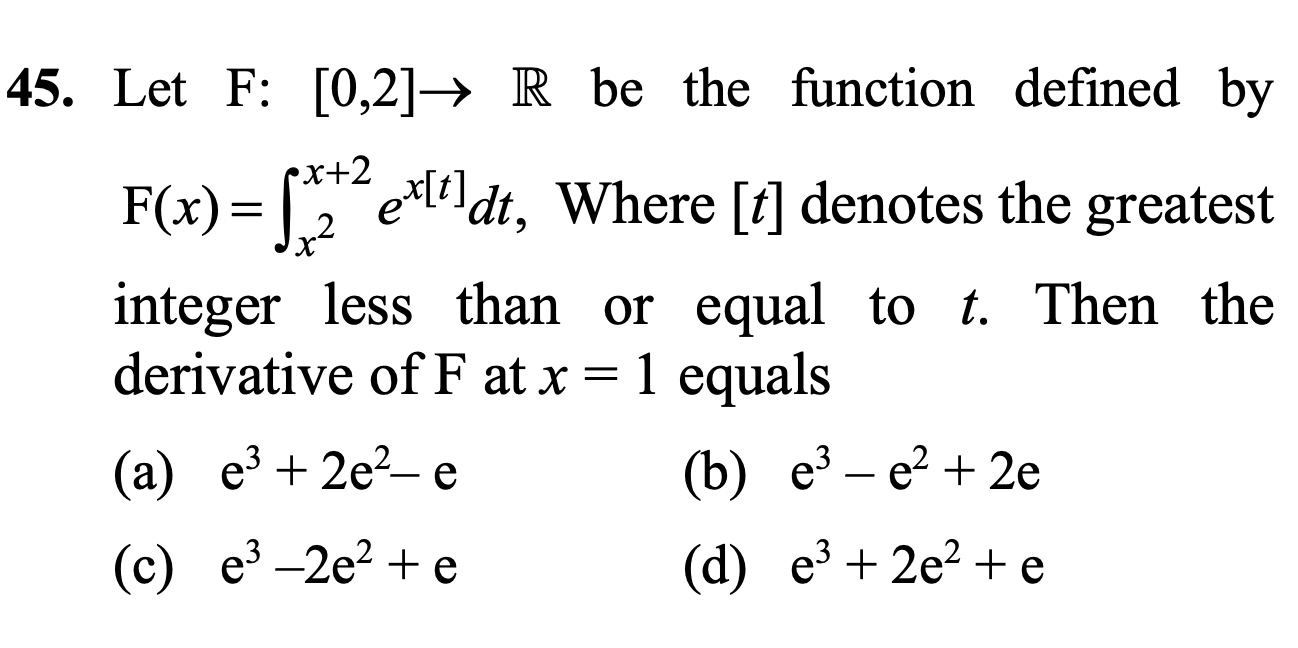 Solved Let F:[0,2]→R ﻿be the function defined | Chegg.com