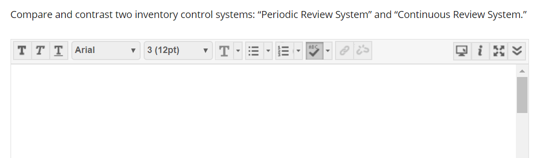 Solved Compare and contrast two inventory control systems: | Chegg.com