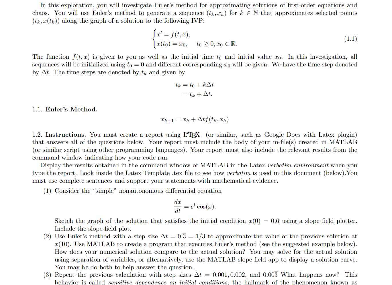 Solved In this exploration, you will investigate Euler's | Chegg.com