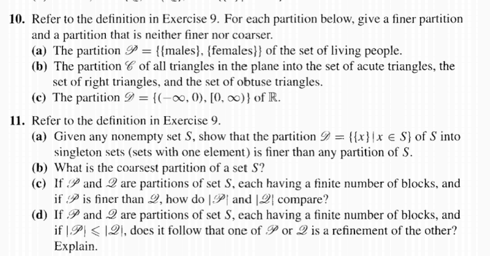 Solved 9. If P={Bj∣j∈J} is a partition of set S and each | Chegg.com