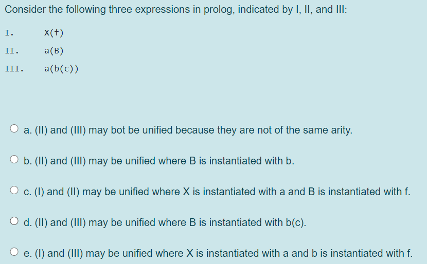 Solved Consider the following three expressions in prolog, | Chegg.com