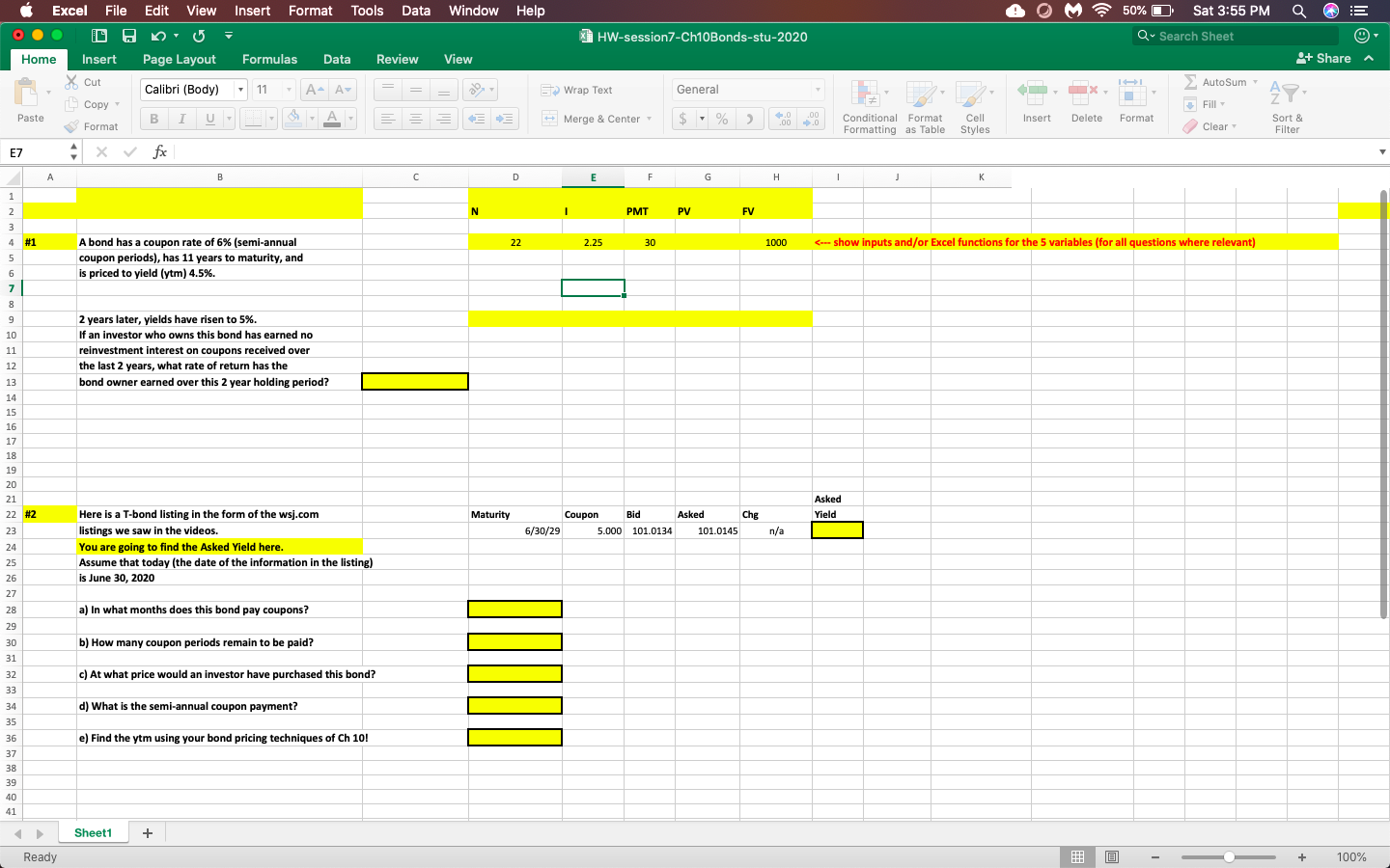 Solved Excel File Edit View Insert Format Tools Data Window | Chegg.com