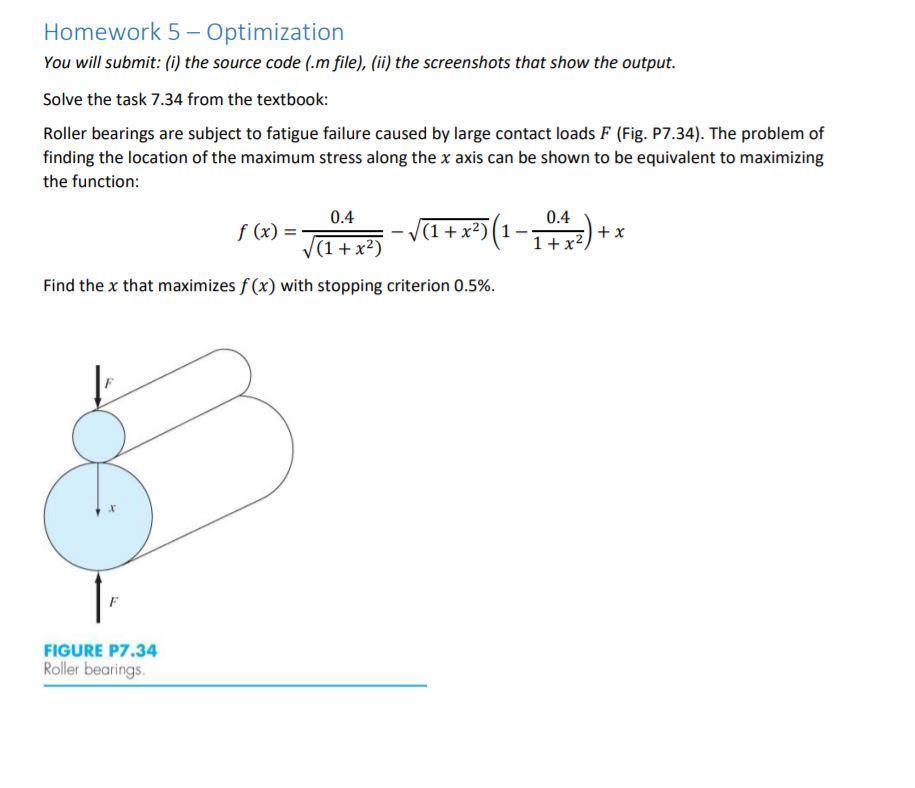 Solved Homework 5 - Optimization You will submit: (i) the | Chegg.com