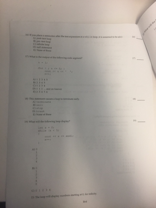 Solved If You Place A Semicolon After The Test Expression In