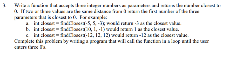 Solved نما Write a function that accepts three integer | Chegg.com