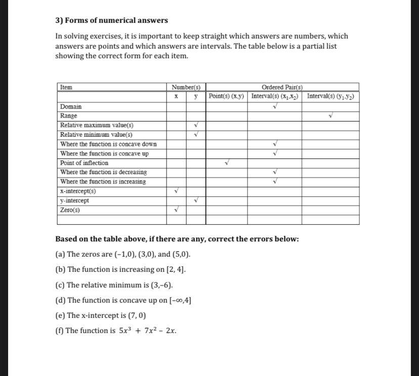 Solved 3) Forms of numerical answers In solving exercises, | Chegg.com