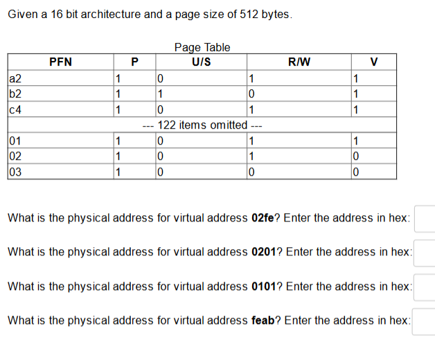 Solved Given a 16 bit architecture and a page size of 512 | Chegg.com