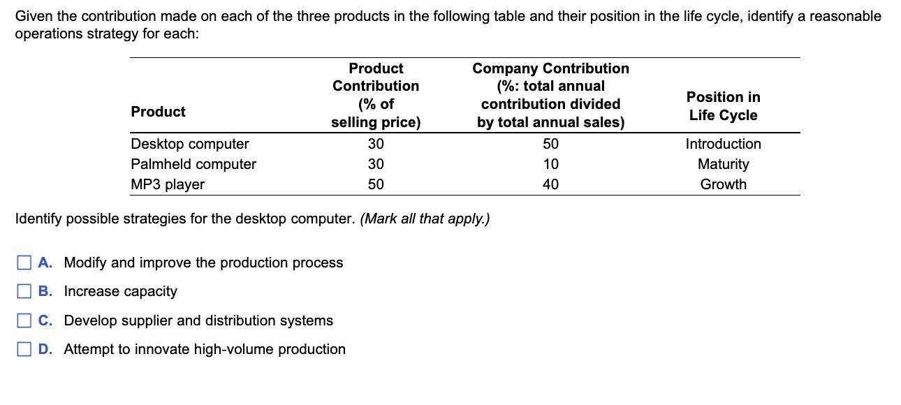 Solved Given the contribution made on each of the three | Chegg.com