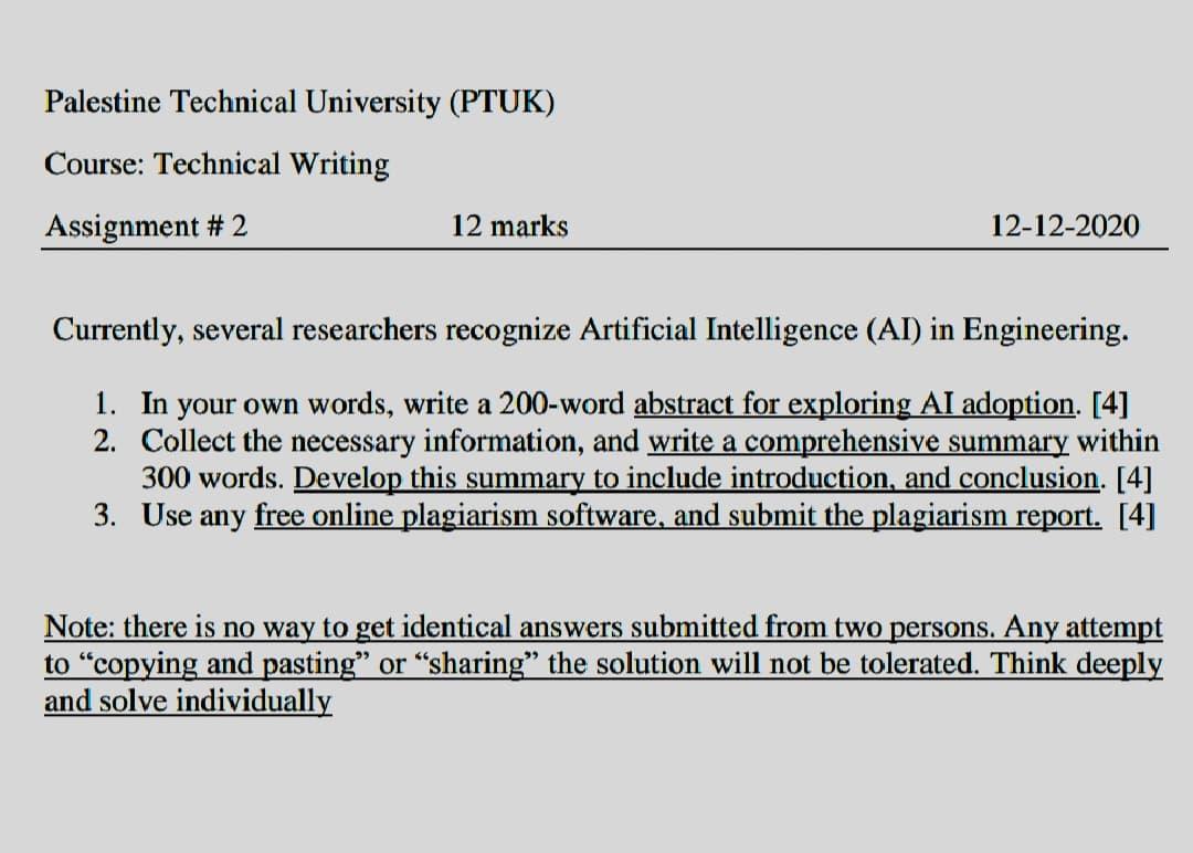 Solved Palestine Technical University (PTUK) Course: | Chegg.com