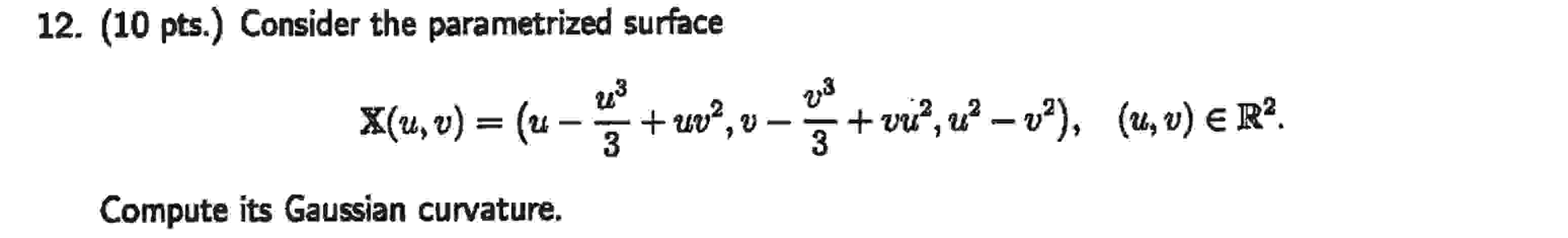 ( 10 ﻿pts.) ﻿Consider the parametrized | Chegg.com