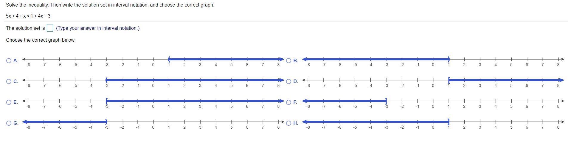 Solved Solve the inequality. Then write the solution set in | Chegg.com