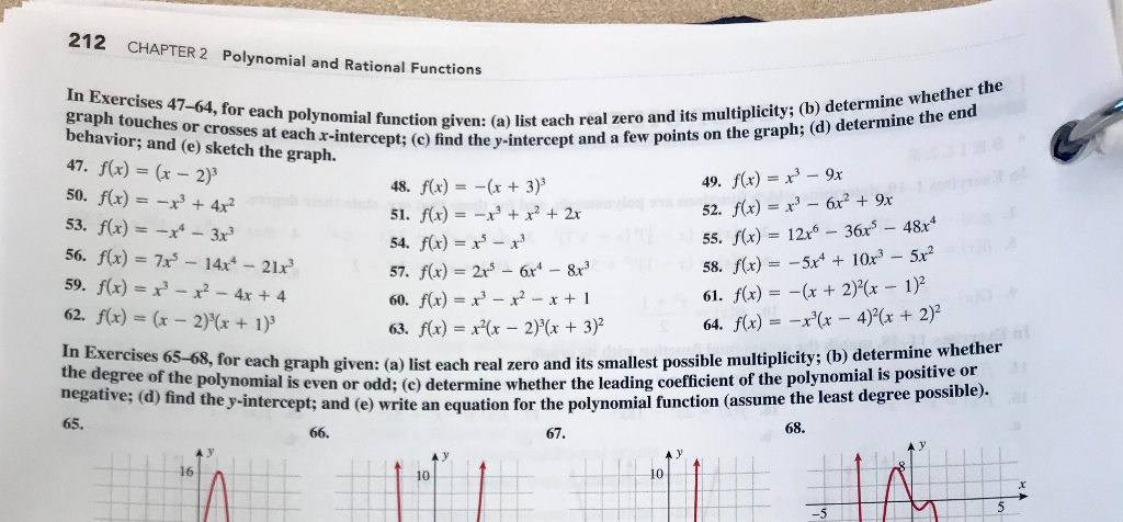 Solved 212 CHAPTER 2 Polynomial and Rational Functions I | Chegg.com