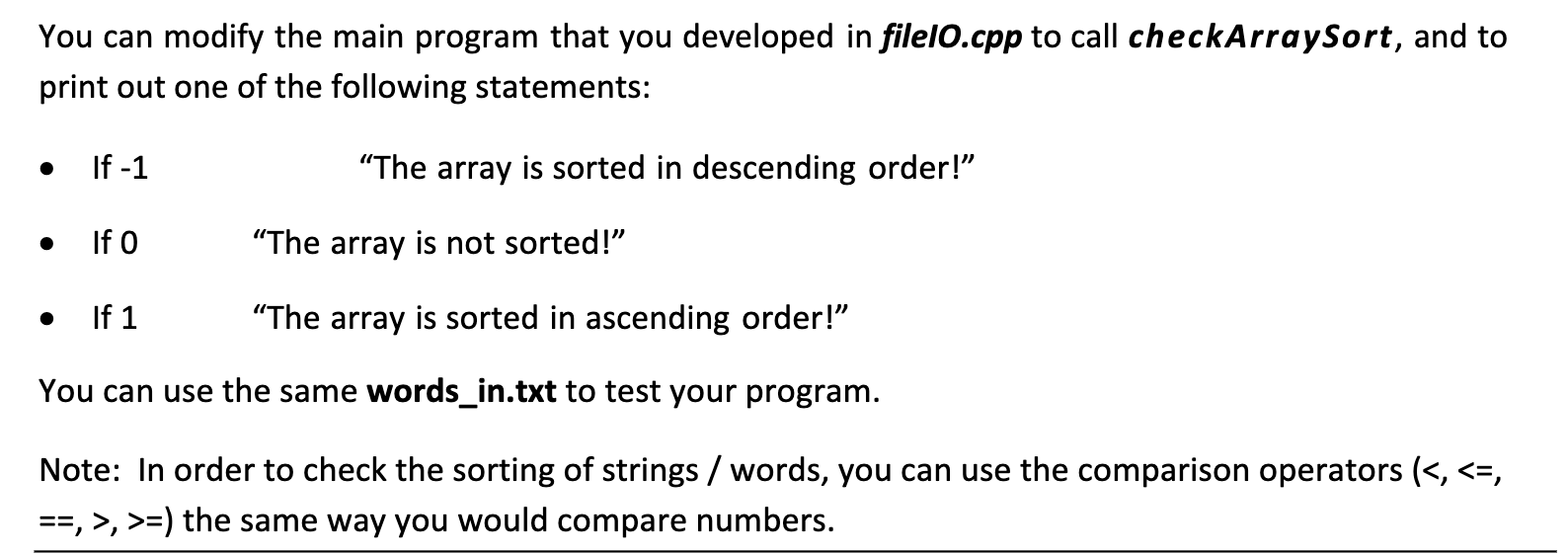 Solved (Exercise 2) Create - checkArray.cpp In this part of | Chegg.com