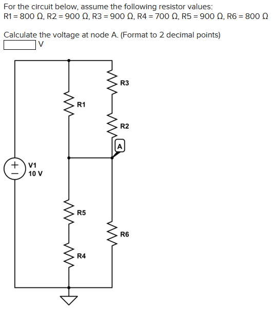 Solved For the circuit below, assume the following resistor | Chegg.com