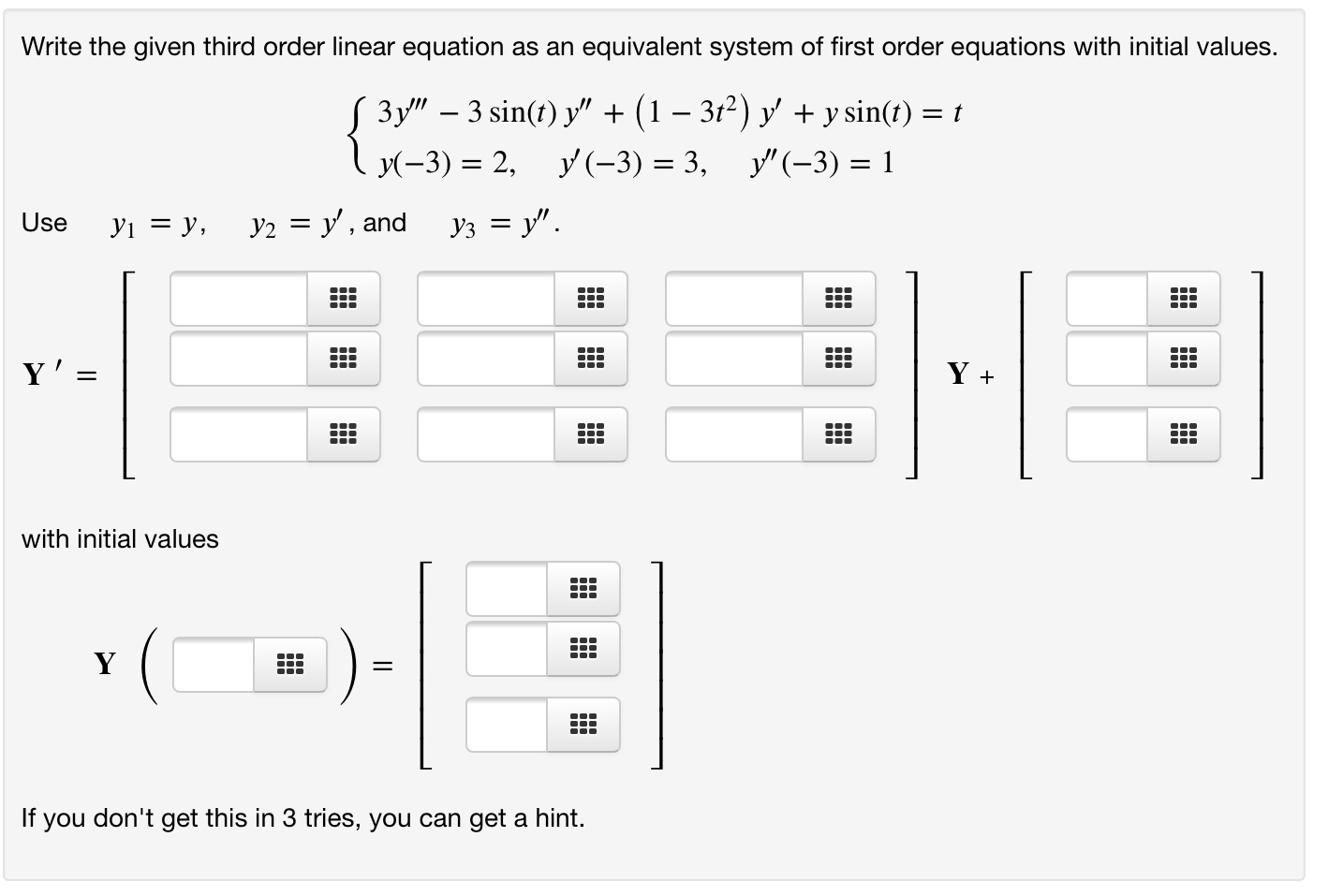Solved Write The Given Third Order Linear Equation As An 1319