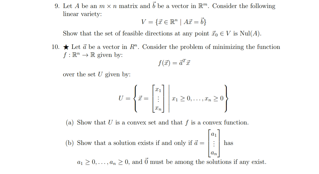 Solved 9. Let A be an m x n matrix and b be a vector in RM. | Chegg.com
