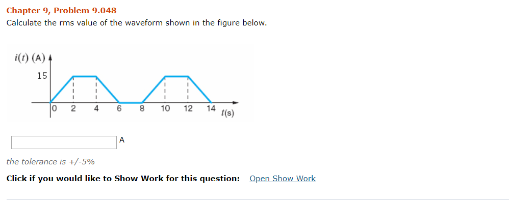 Solved Chapter 9, Problem 9.048 Calculate the rms value of | Chegg.com