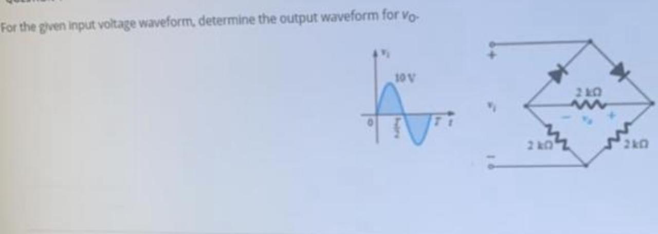 Solved For the given input voltage waveform, determine the | Chegg.com