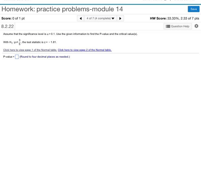 Solved Homework Practice Problems Module 14 Score 0 Of 1