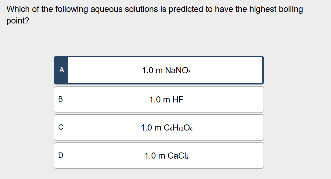 Solved Which of ﻿the following aqueous solutions is | Chegg.com