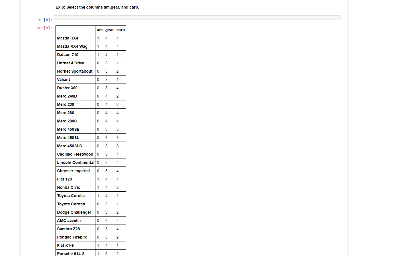 Solved In [3]: Out [3]: Ex 1: Recreate the following | Chegg.com