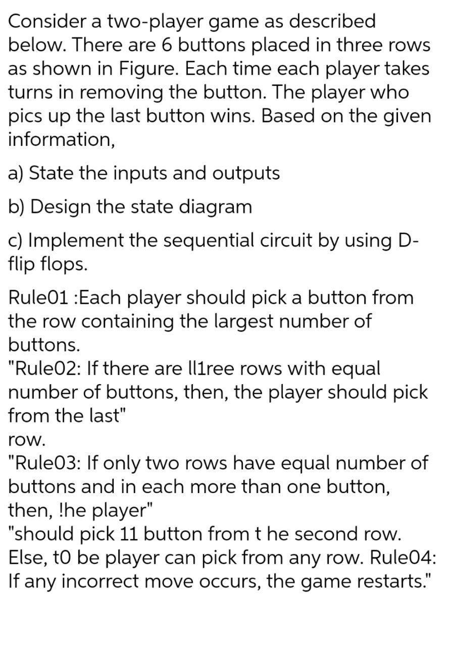Consider a two-player game as described below. There | Chegg.com