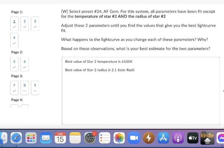 Solved Page 1: 1 2 3 [W] Select preset #24, AF Gem. For this | Chegg.com