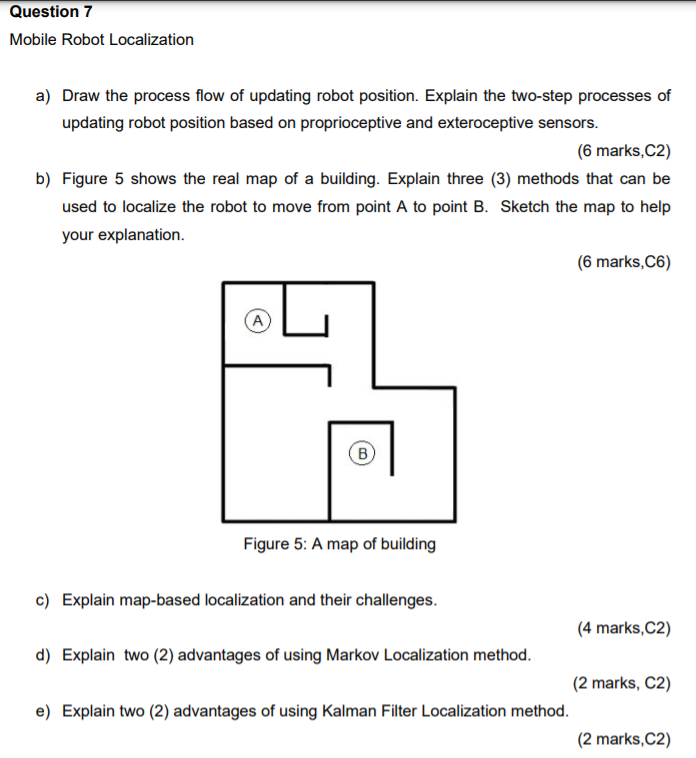 Question 7 Mobile Robot Localization a) Draw the | Chegg.com