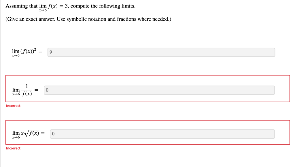Solved Assuming that limx→6f(x)=3, compute the following | Chegg.com