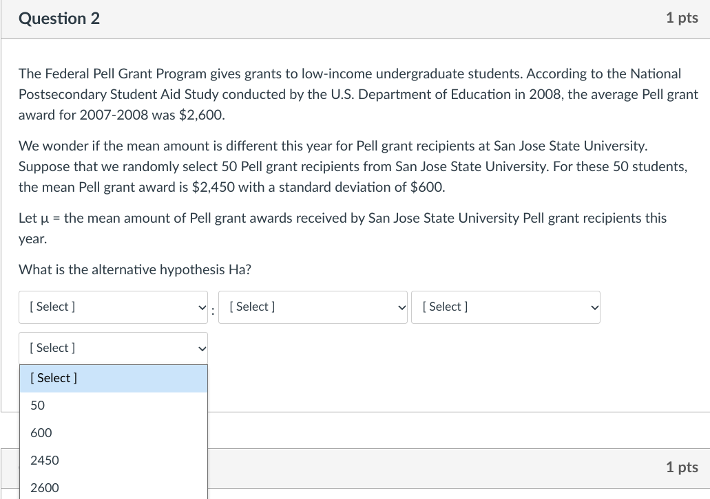 Solved The Federal Pell Grant Program gives grants to | Chegg.com