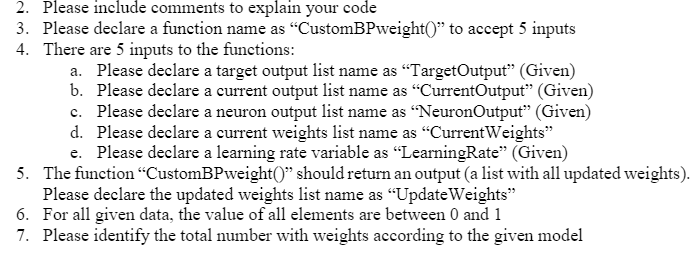 Solved How can I update weights in the above model | Chegg.com