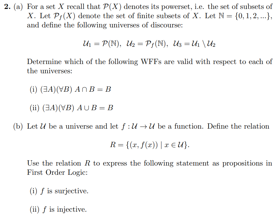 Solved (a) For a set X recall that P(X) denotes its | Chegg.com