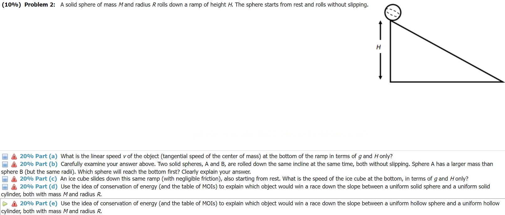 Solved A 20% Part (a) What is the linear speed v of the | Chegg.com