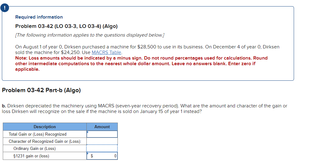 Solved Required information Problem 03-42 (LO 03-3, LO 03-4) | Chegg.com
