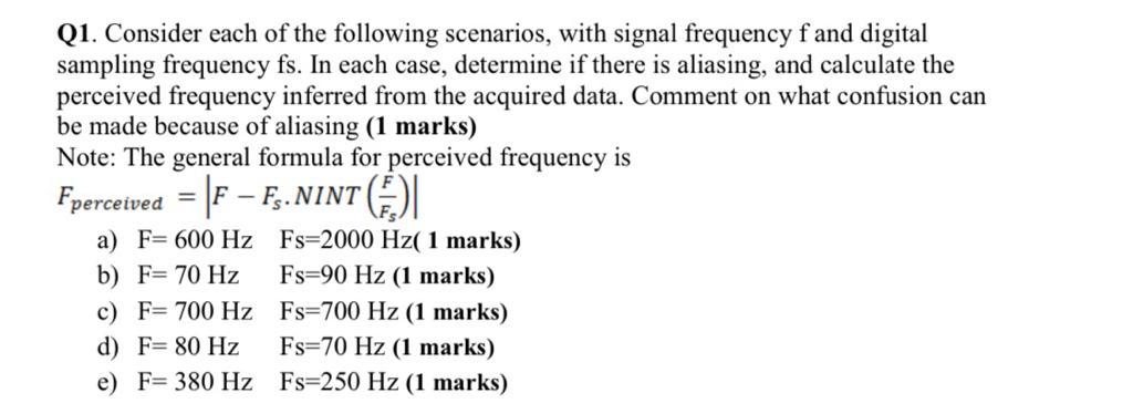 Solved Q1. Consider each of the following scenarios, with | Chegg.com