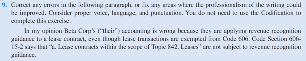 9. Correct any errors in the following paragraph, or | Chegg.com