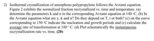 2) Isothermal crystallization of amorphous | Chegg.com