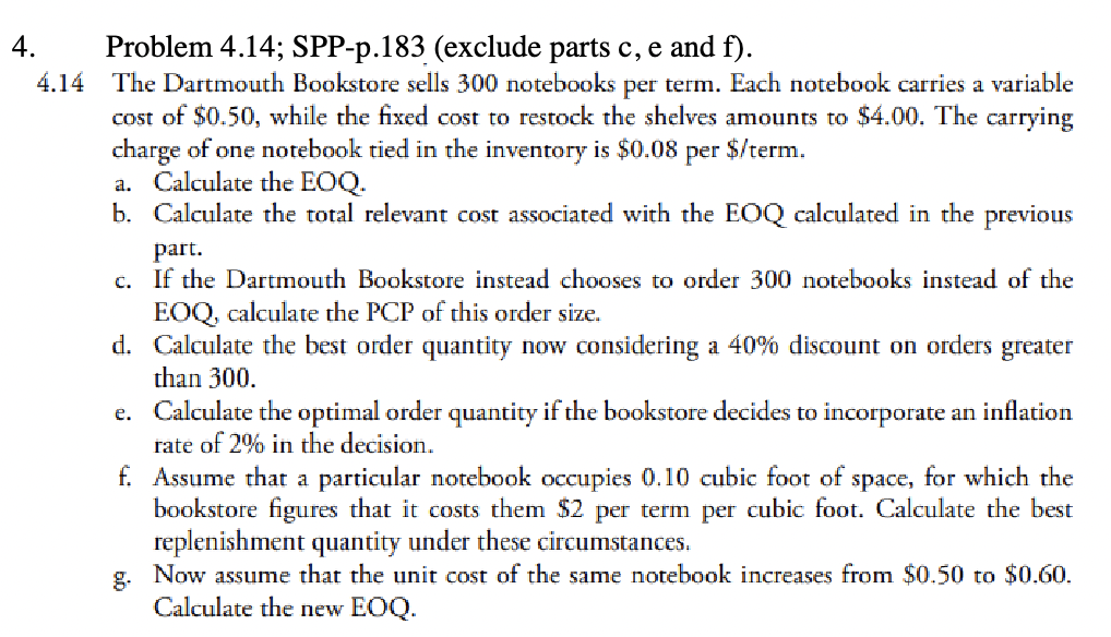 Solved Problem 4.14; SPP-p.183 (exclude parts c, e and f). | Chegg.com